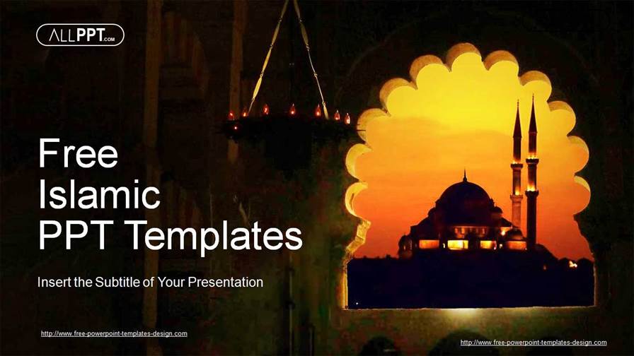 Islamic Mosque Sunset PowerPoint Templates Free Powerpoint Template ...
