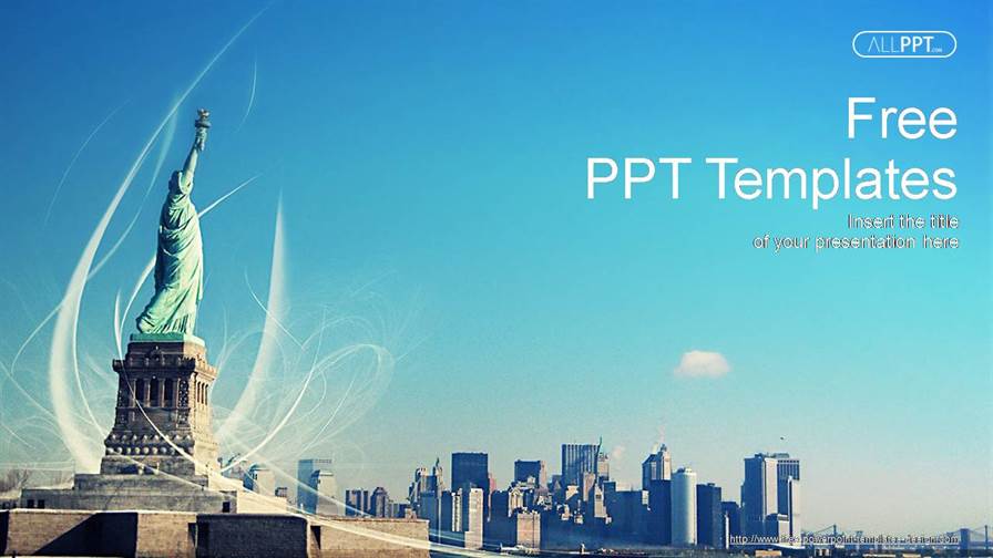 Statue-of-Liberty-New-York-Skyline-PowerPoint-Templates Free Powerpoint ...