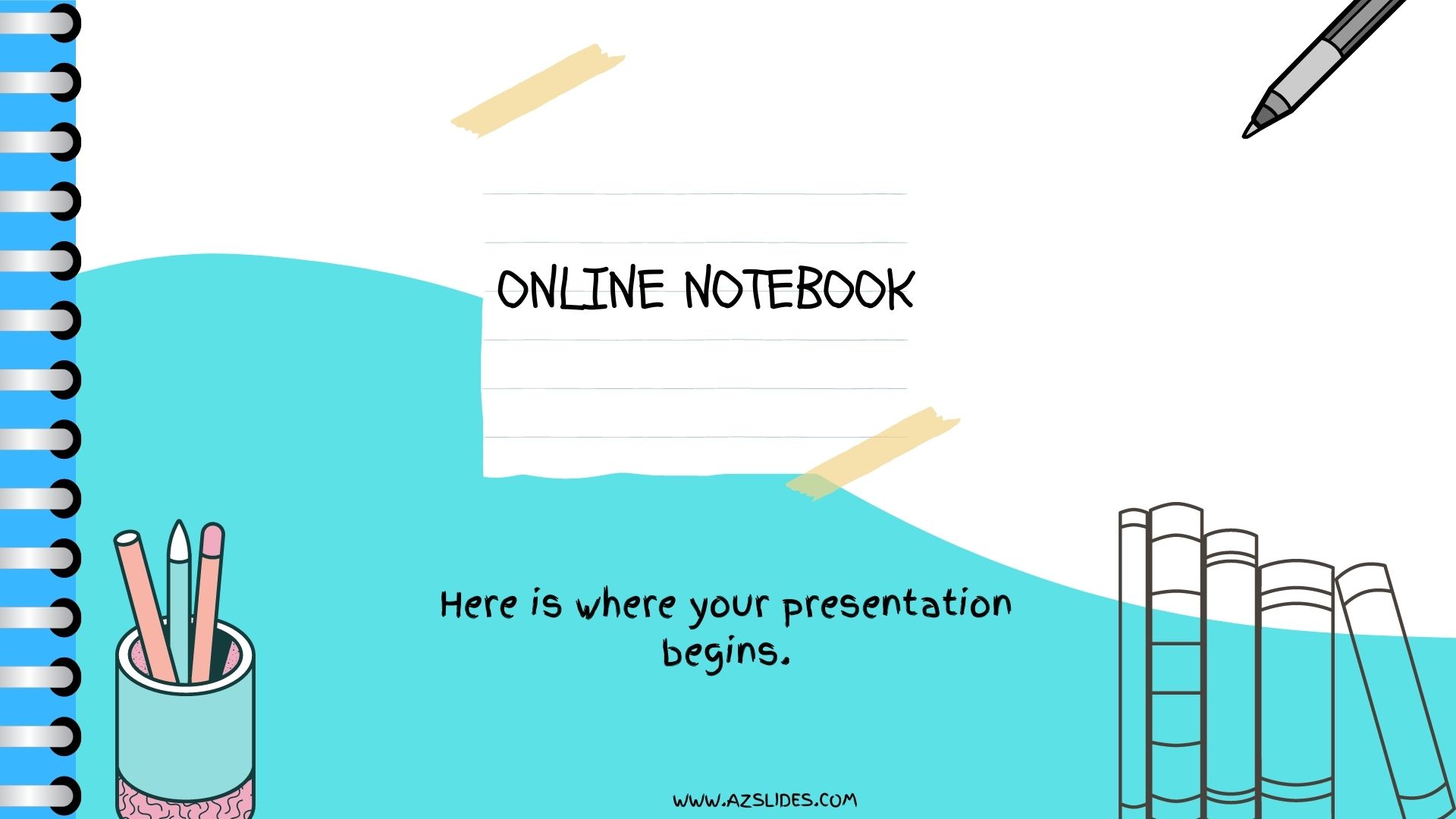 Education - Online Notebook Free Powerpoint Template & Google Slide themes.