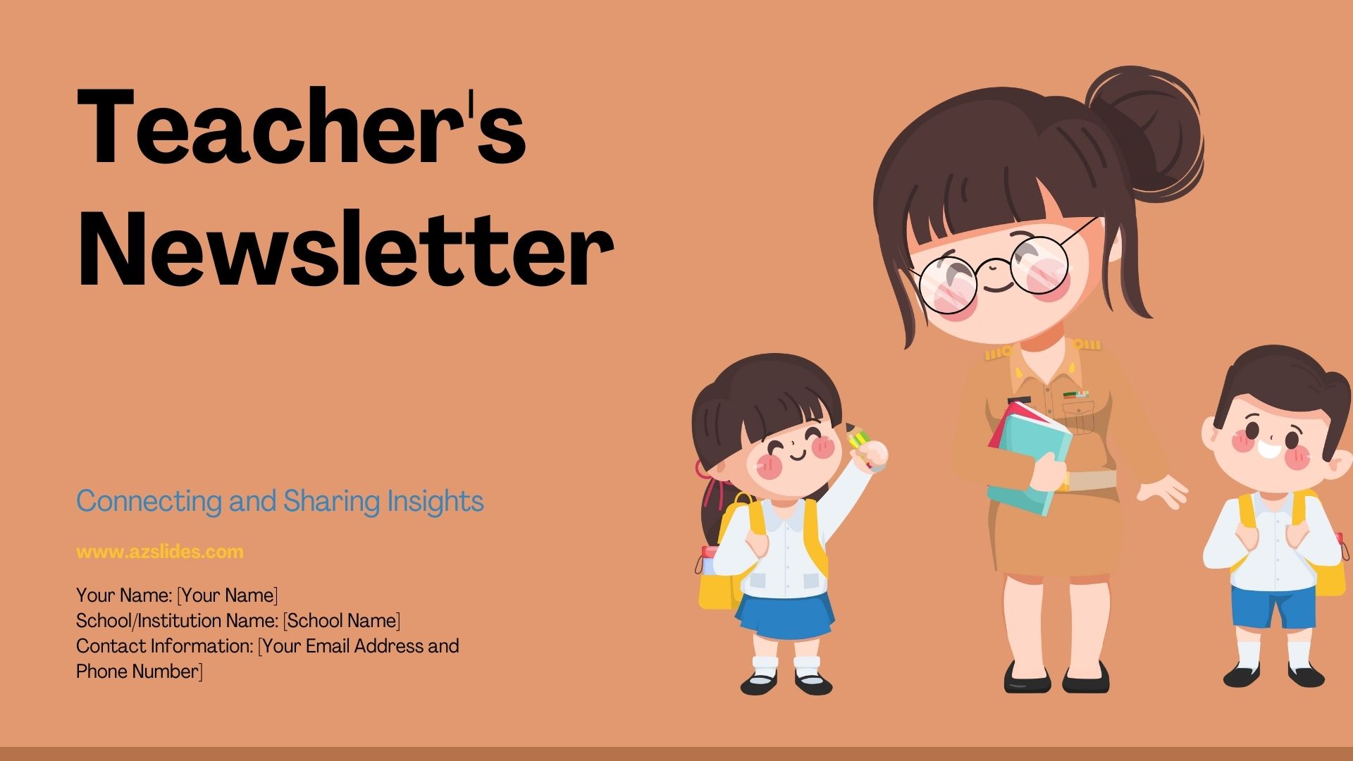 Teacher's Newsletter Free Powerpoint Template & Google Slide themes.