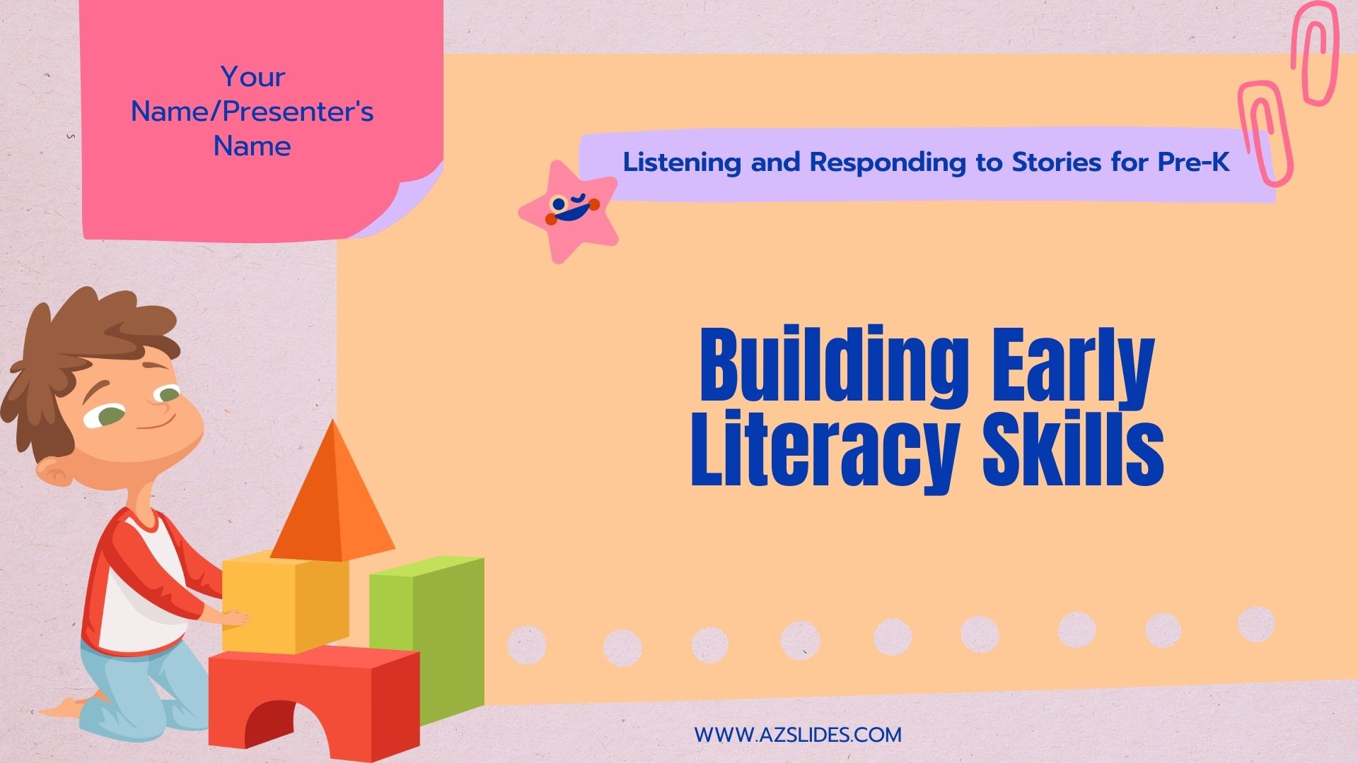 Listening and Responding to Stories for Pre-K Free Powerpoint Template ...