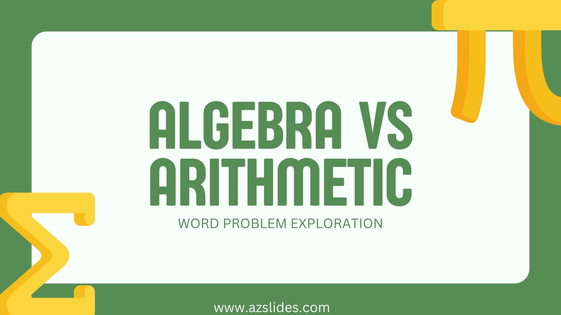 Algebra vs Arithmetic Free Powerpoint Template & Google Slide themes. Algebra vs Arithmetic Free Powerpoint Template & Google Slide themes.