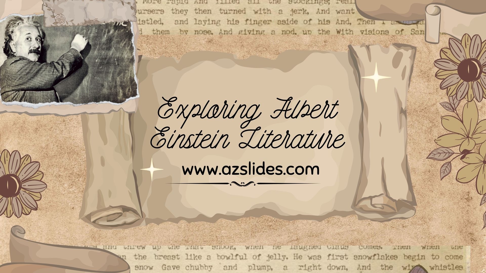 Exploring Albert Einstein Literature Free Powerpoint Template & Google ...