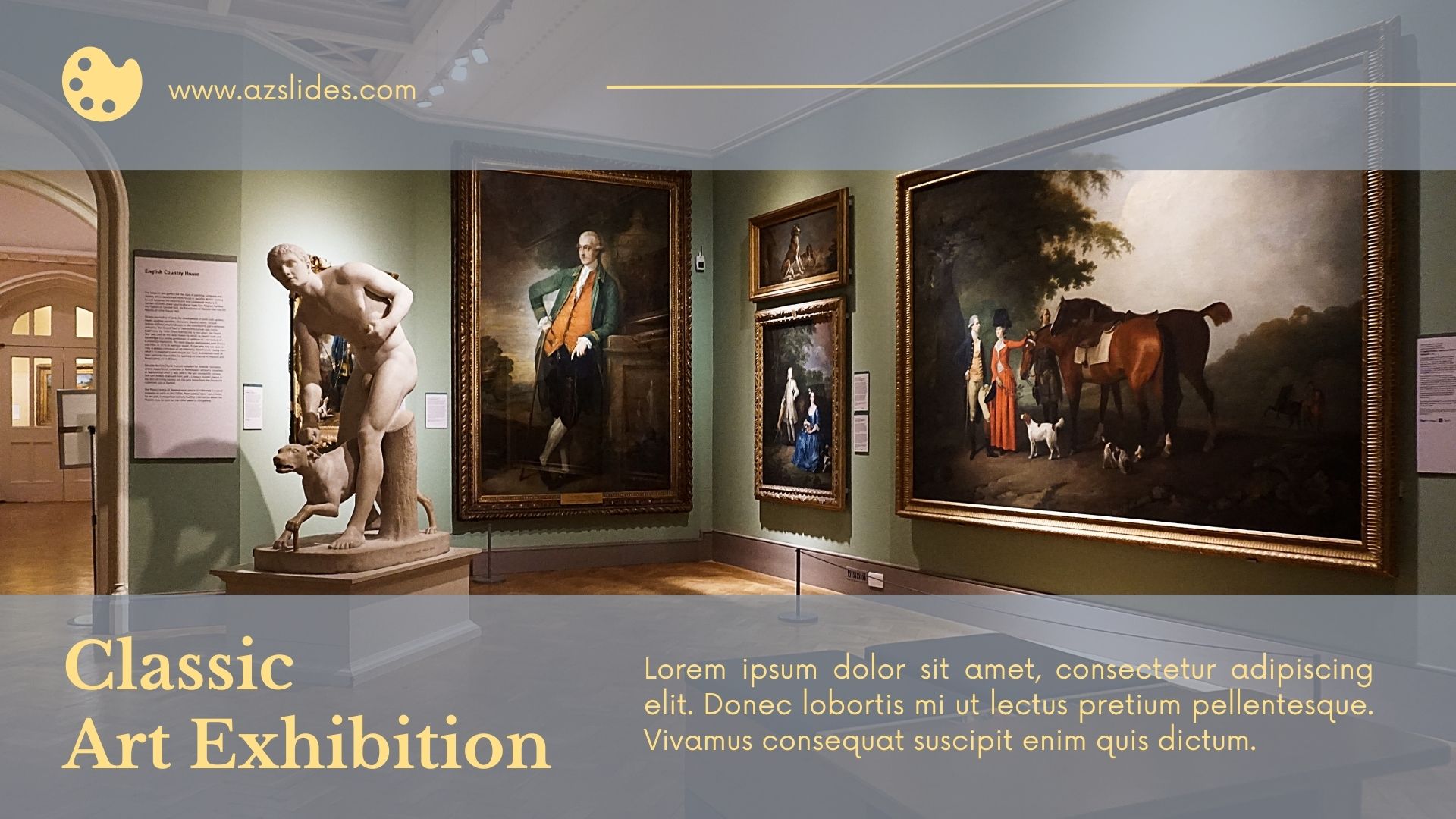 Classic Art Exhibition Free Powerpoint Template & Google Slide themes.