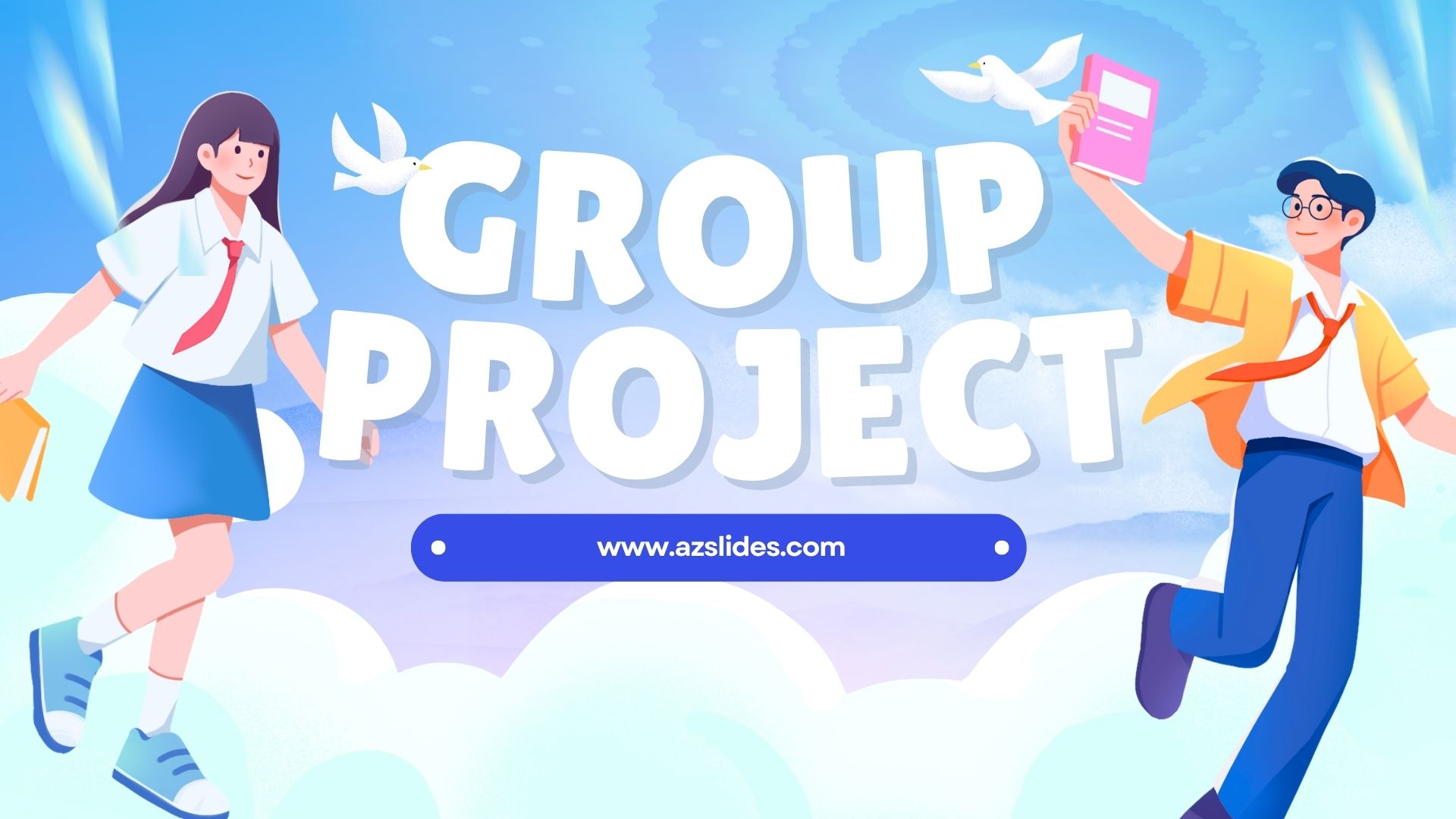 Blue Ilustrative Group Project Presentation Free Powerpoint Template & Google Slide themes.
