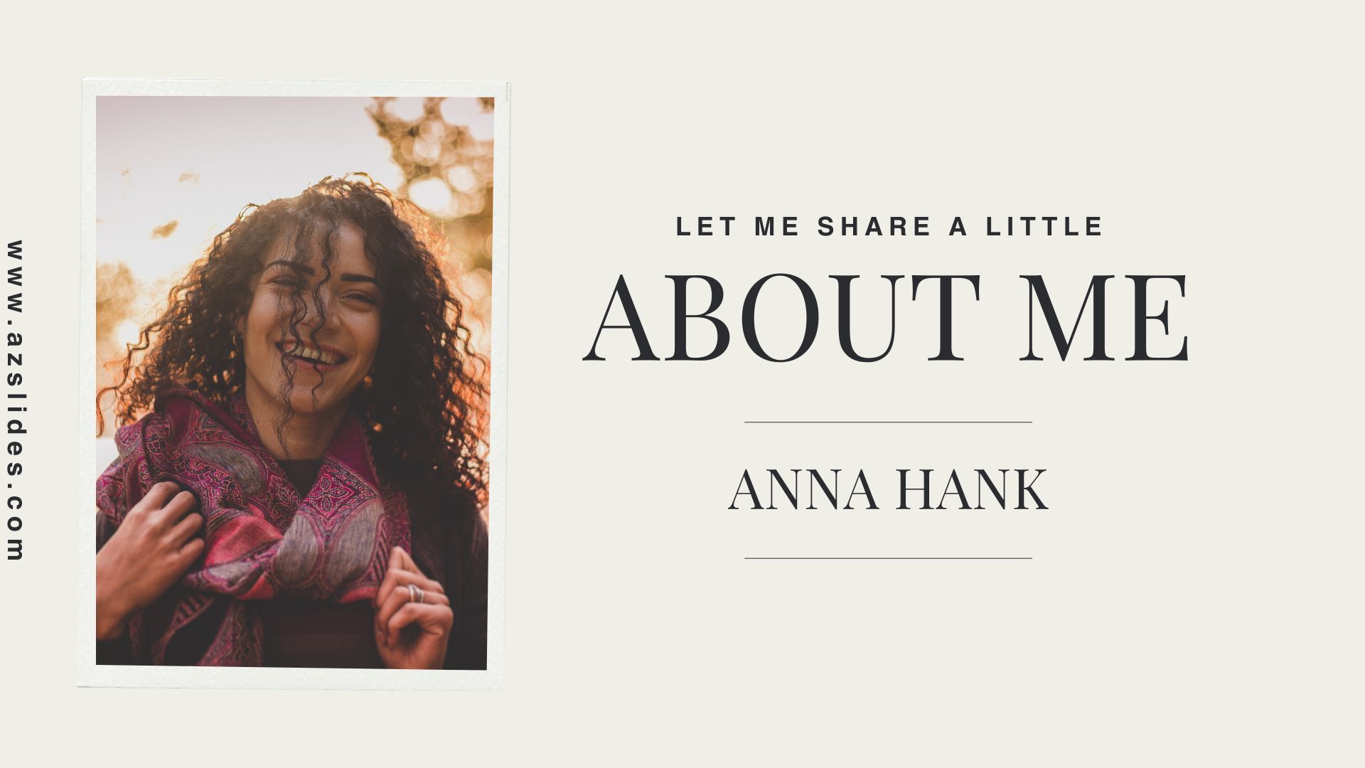 Cream Black Minimalist Professional About Me Presentation Free ...