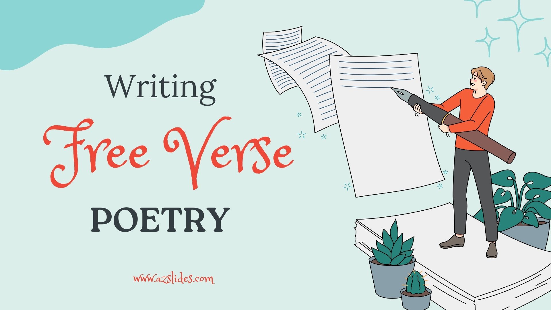 Free Verse Poetry Writing Educational Presentation in Blue and Pink ...