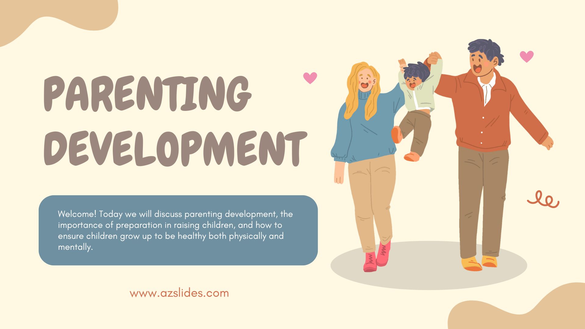Blue and Beige Illustration Parenting Development Presentation Free ...