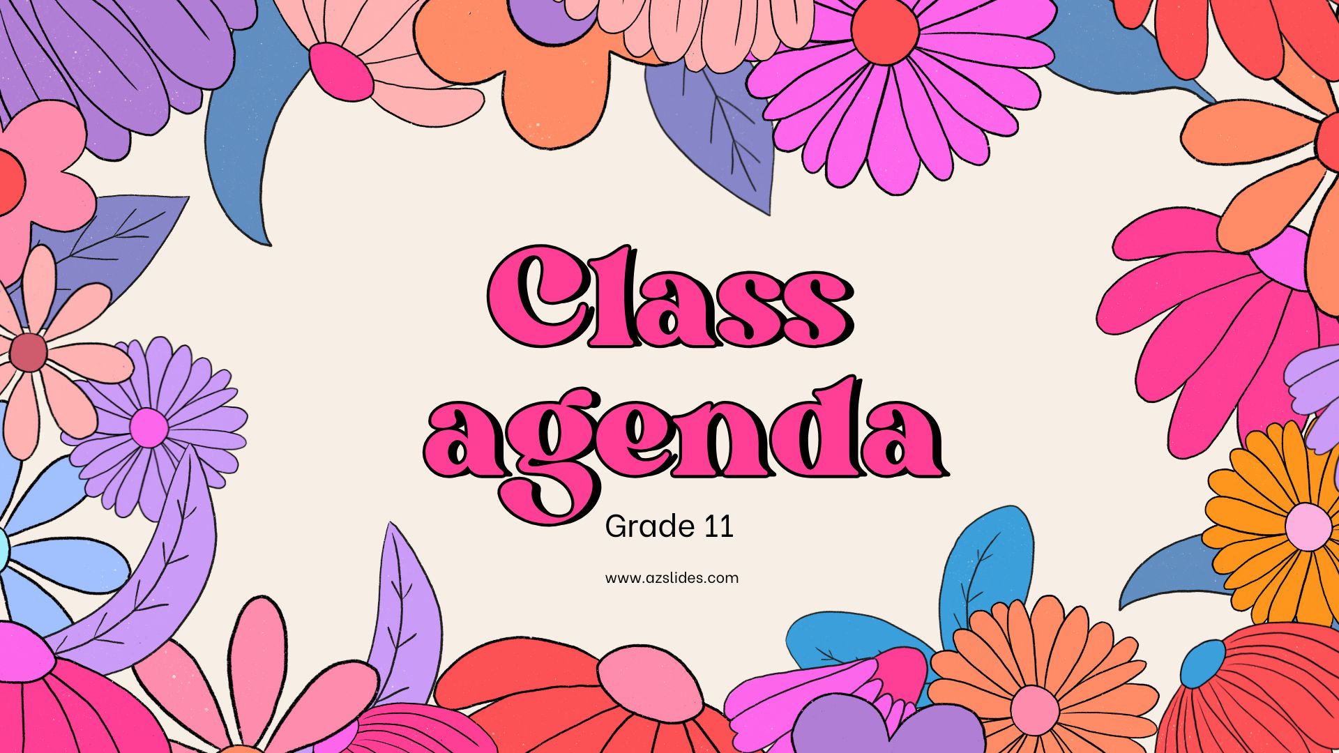 Colorful Floral Illustrative Class Agenda Presentation Free Powerpoint ...