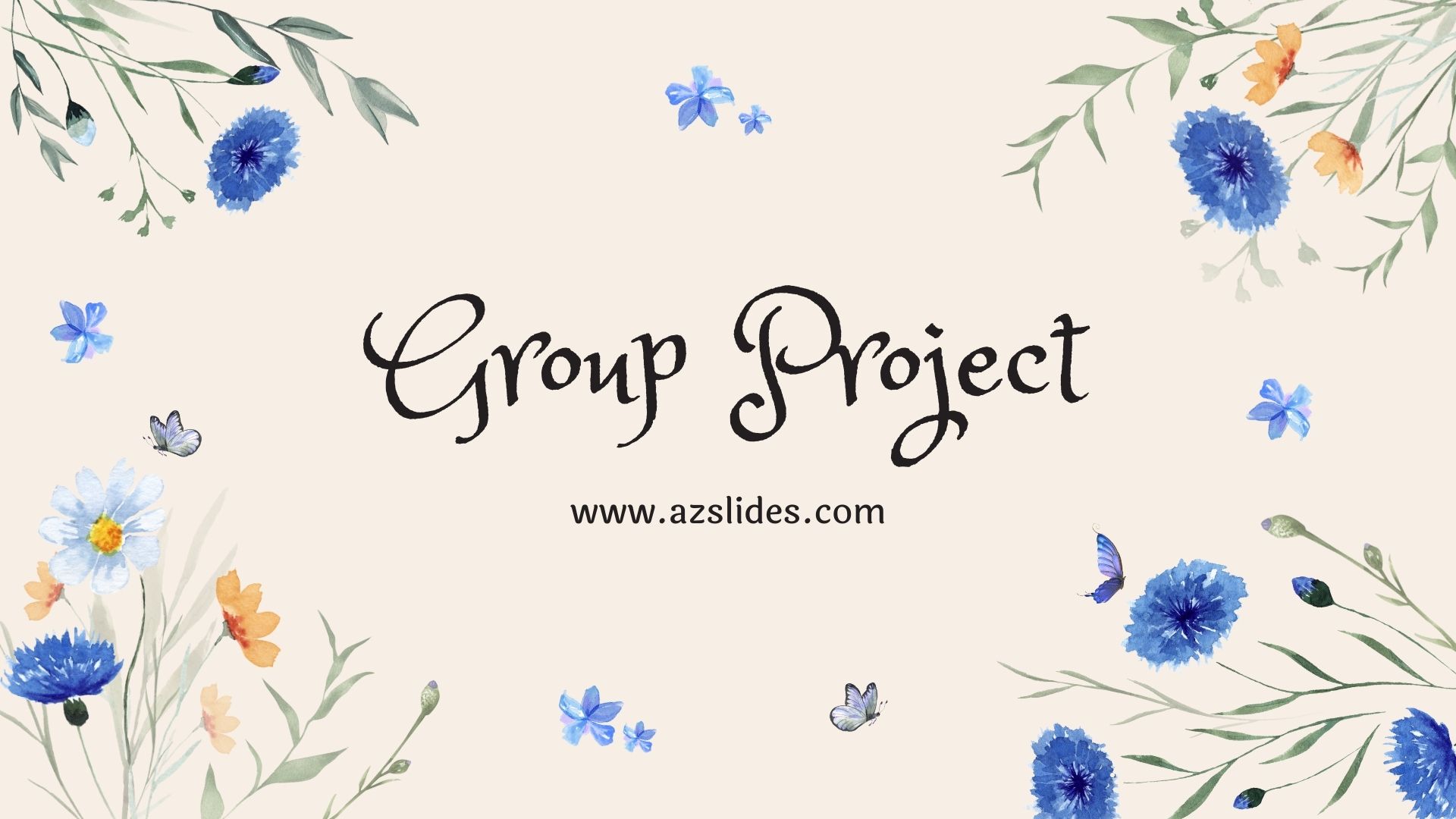 Blue and Beige Cute Floral Group Project Presentation Free Powerpoint ...