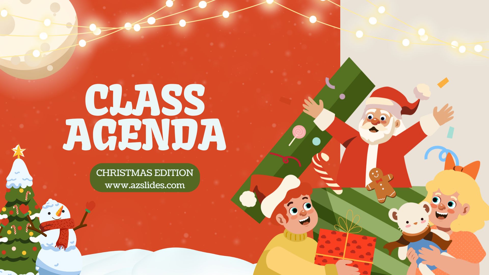 Orange and White Illustrative Class Agenda Christmas Presentation Free ...
