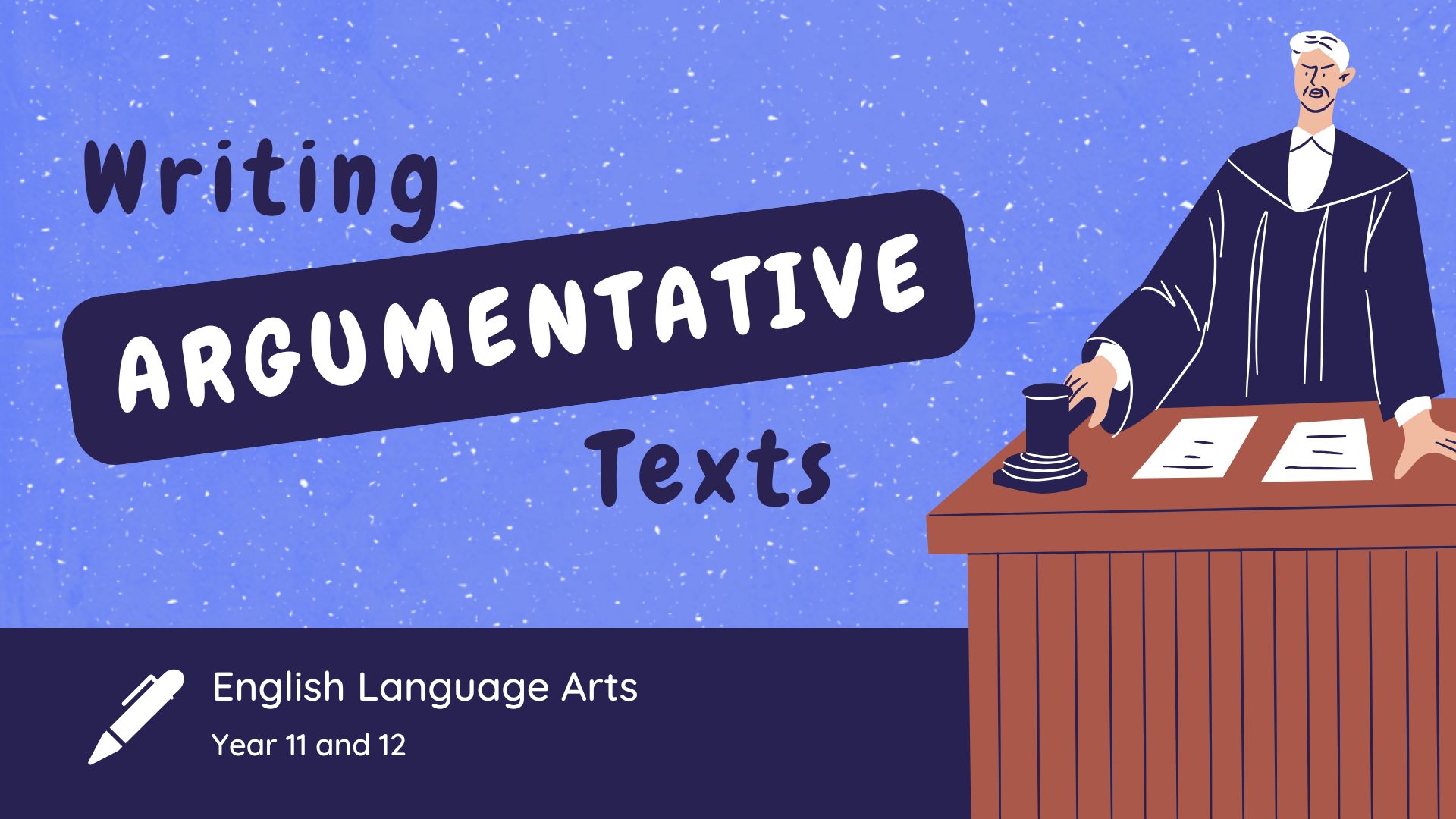 Writing An Argumentative Essay English Presentation In Blue Illustrative Style Free Powerpoint