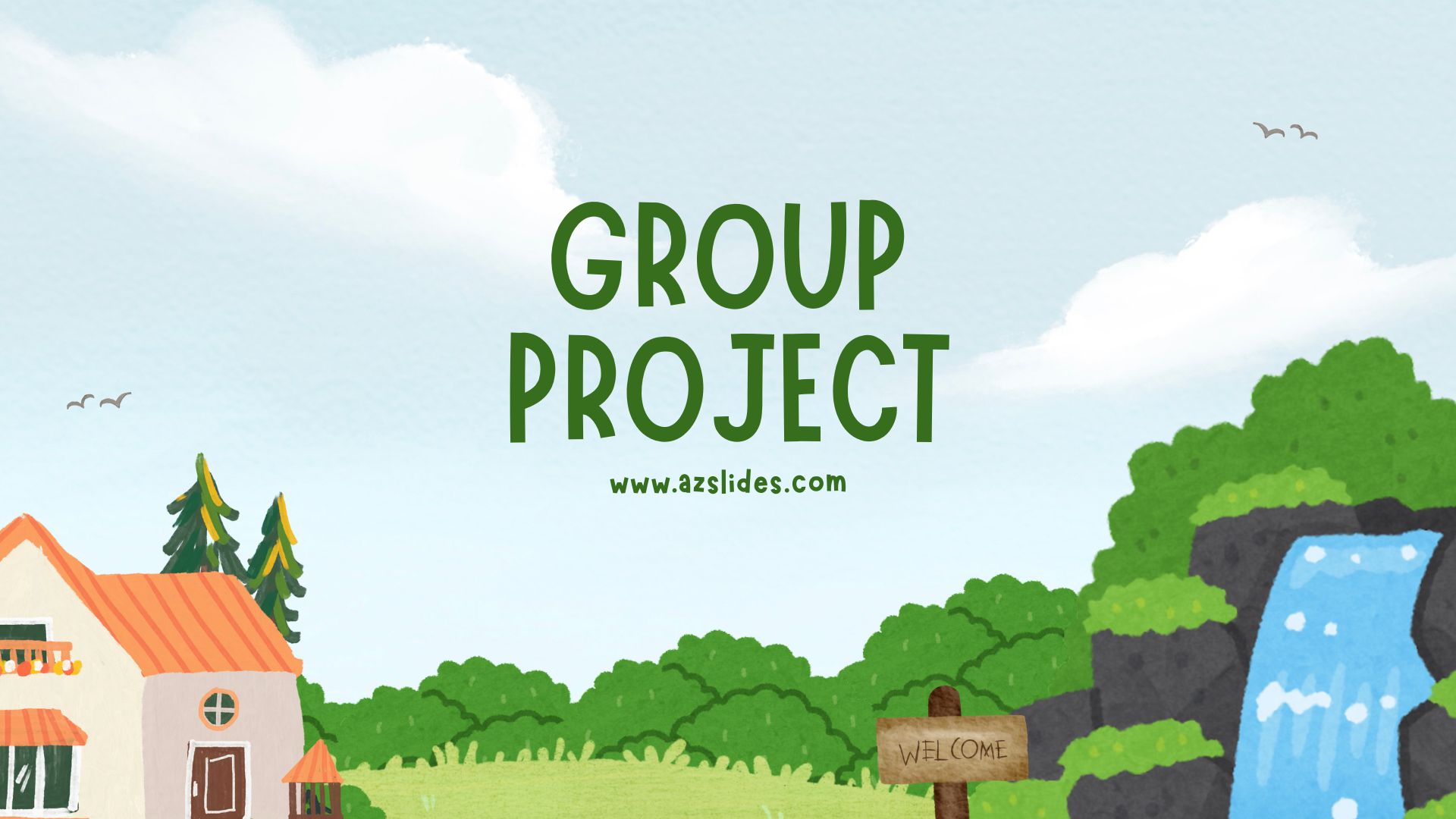 Green Hand Drawn Nature Illustration Group Project Presentation Free ...