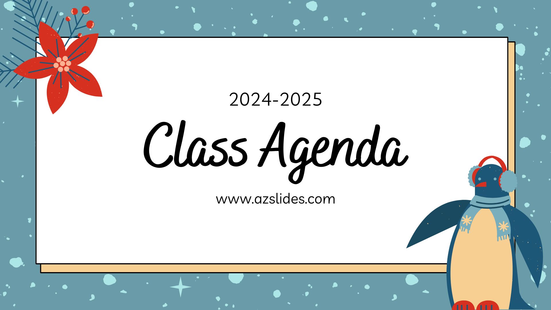 Winter Theme Daily Class Agenda in Colorful Modern Style Free ...