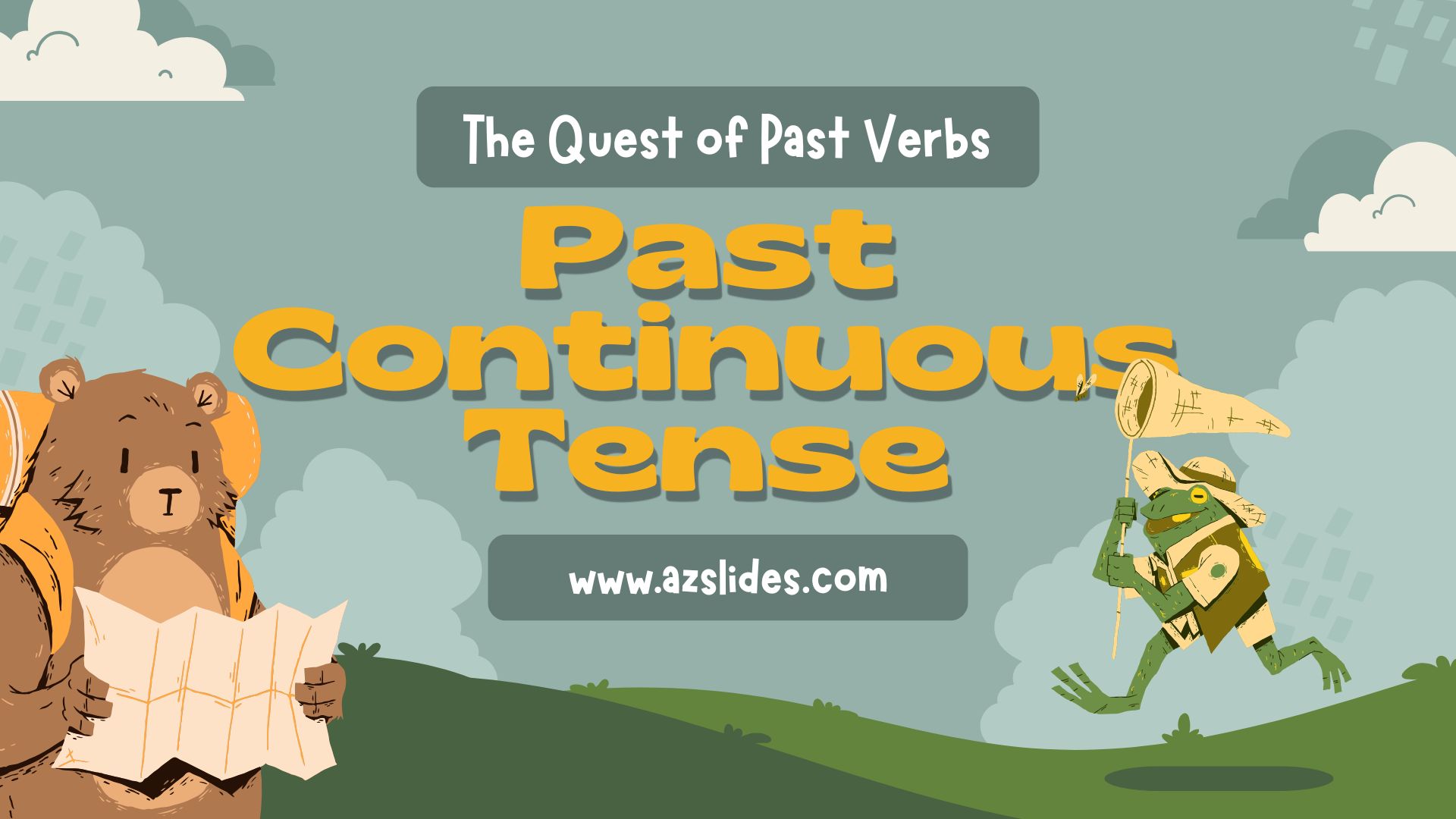 Past Continuous Tense Education Presentation in Colorful Illustration ...
