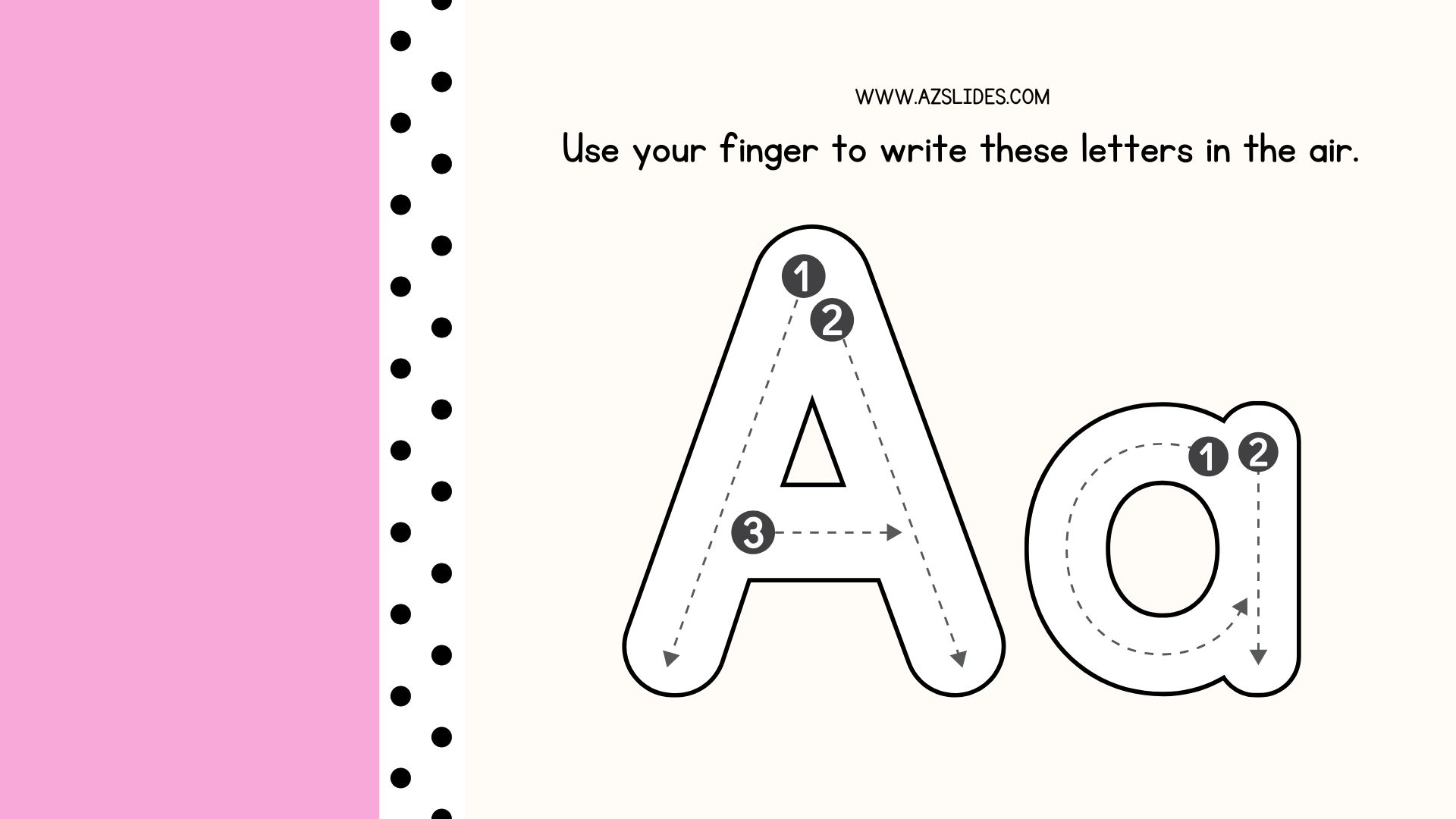 Colorful Bold Alphabet Air Tracing Worksheet Free Powerpoint Template ...