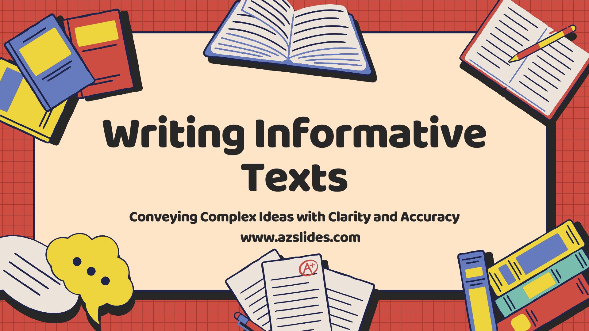 Writing Informative Texts Education Presentation in Blue and Orange ...