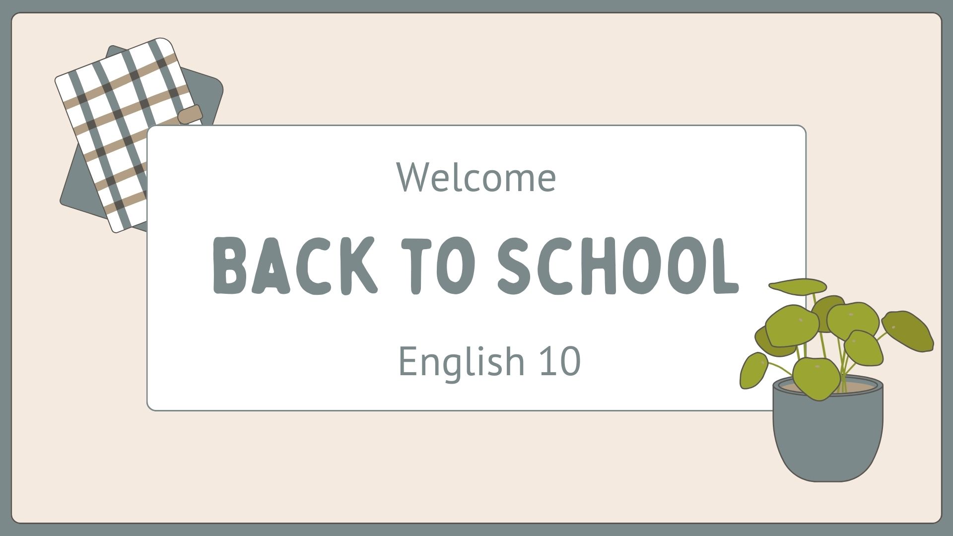 Welcome Back to School Presentation in Cream and Grey Illustrative ...